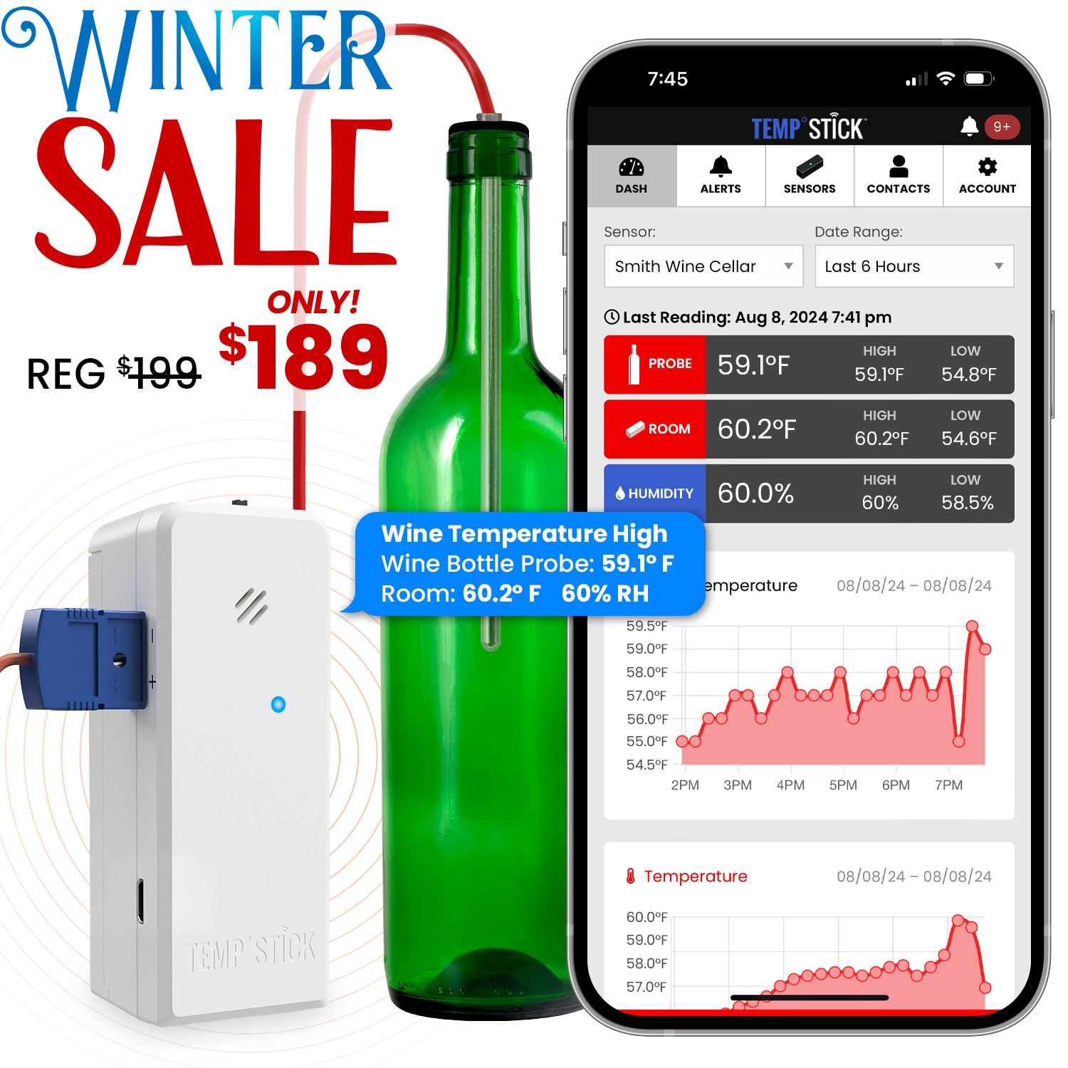Wine Cellar Temperature & Humidity Monitor – Temp Stick