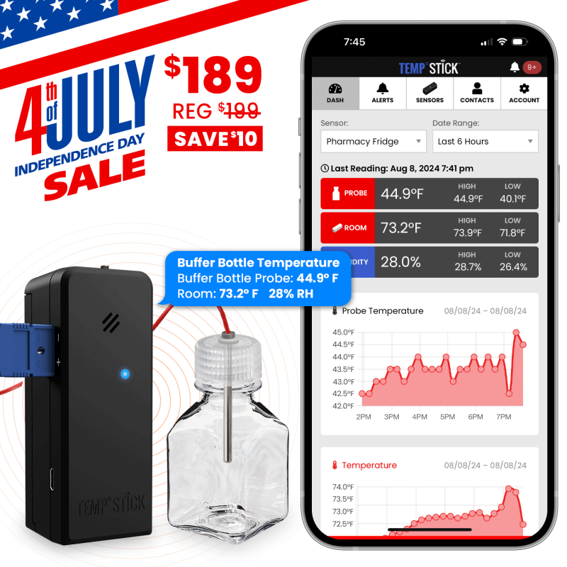 Temp Stick PRO with Buffer Bottle